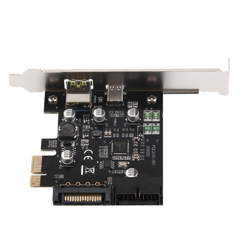 Pci E 1x Express To Usb 3 1 Type C Dual Port Expansion Card Adapter Jl